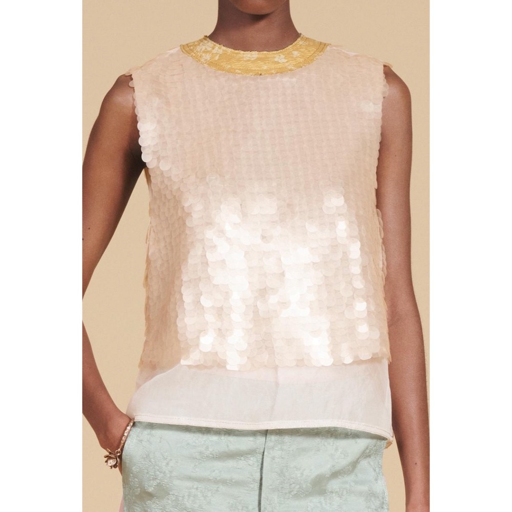 Zara Limited Edition Sequined Sheer Overlay Top Women… - Gem